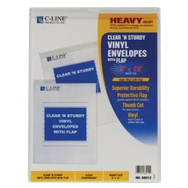 Vinyl Envelopes with Flap, 9 x 12, 1/EA - 86912 - C-Line Products ...