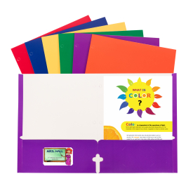 2-Pocket Laminated Paper Folder with 3-Hole Punch | Directly Yours